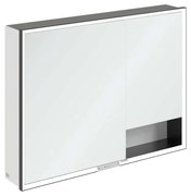 Villeroy & Boch My View+ - Zrcadlová skříňka s LED osvětlením 100x75x17 cm, 2 dvířka, matná černá/šedá B48110VE