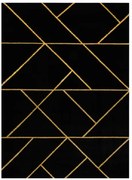 Dywany Łuszczów, Kusový koberec Emerald geometric 1012 black and gold, 120x170, černá, chodba / předsíň