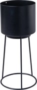 Livarno® Květináč s kovovým stojanem, 14 cm (černá)