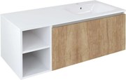 Sapho Lorea - Umyvadlová skříňka 120x46x52 cm, 1x zásuvka, pravá, dub alabama/matná bílá LE090-2231-R-05