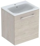 Geberit Selnova Square - Umyvadlová skříňka 64x59x48 cm, s umyvadlem, 1 dvířka, světlý ořech hickory 501.255.00.1