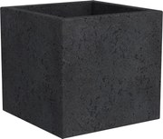 Scheurich Hranatý květináč C-Cube 240 Stony Black 28,5 x 28,5 x 27 cm