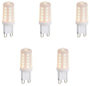 Sada 5 stmívatelných LED žárovek G9 opálových 1,2W 100 lm 2200K