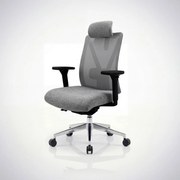 Ergonomická kancelářská židle šedá se síťovinou VECTOR