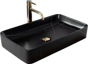 Rea Denis Black Stone umyvadlo, 62 x 35 cm, černá, REA-U6510