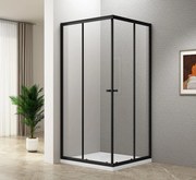 Aqualine Aqualine, AGGA BLACK čtvercová sprchová zástěna 800x800mm, čiré sklo, BLF808