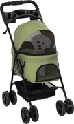 Kočárek pro domácí zvířata PawHut Dog Buggy s funkcí skládání pro malé psy a kočky, vozík pro psy, kočárek pro kočky Oxford tmavě zelený 67 x 45 x 96