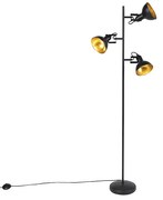 Chytrá stojací lampa černá se zlatou 3-světla vč. 3 WiFi P45 - Tommy