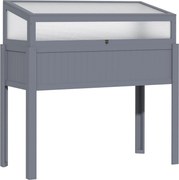Outsunny Dřevěný Zahradní Záhon s Krytem 2-v-1 Skleník pro Rajčata Zeleninový Záhon Bylinkový Záhon na Balkon a Terasu Polykarbonát Šedý 120 x 54 x 11