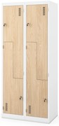 Plechová šatní skříň JULIA, 800 x 1850 x 450 mm, Eco Design: bílá/dub sonoma