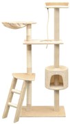 Škrabadlo pro kočky se sisalovými sloupky, 150 cm, béžová 170487