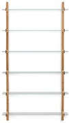 Skleněný modulární policový systém v přírodní barvě 110x202x30,5 cm Sitra – Kave Home