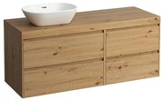Laufen Lani - Umyvadlová skříňka, 58x137x49 cm, 4 zásuvky, výřez vlevo, dub H4065821122671