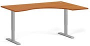 Ergonomický výškově nastavitelný stůl, 160x120 cm, 1 motor, L/P, šedá podnož, třešeň