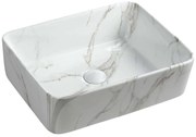 Sapho Dalma - Umyvadlo na desku, 48x38 cm, bez otvoru pro baterii, carrara MM517
