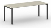 Jednací kancelářský stůl PRIMO SQUARE, 200x80 cm, černá podnož, dub přírodní