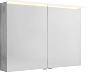 Sapho Linex - Zrcadlová skříňka s LED osvětlením 100x70x15 cm, 2x dvířka, dub stříbrný LX100-0011