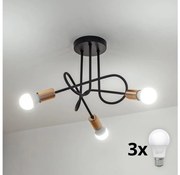 LED Přisazený lustr OXFORD 3xE27/15W/230V černá