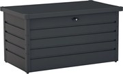 Outsunny Venkovní úložný box 311L Ocelový skladovací truhlík s klíčovým uzamčením a plynovými písty pro zahradu, terasu nebo patio 120x62x62 cm Tmavě