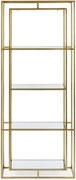 Ocelová knihovna ve zlaté barvě 68x172,5x28 cm Elenor – Bizzotto