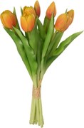 Kytice 7ks oranžových realistických tulipánů - 31cm