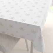 Biante Teflonový obdélníkový ubrus TF-102 Vánoční béžové vločky na bílém 50x100 cm