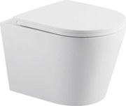 Erga Vento, závěsná WC mísa 490x365x365mm, Tornado 2 + toaletní sedátko s pomalým zavíráním, bílá, ERG-V03-VENTO-TO2-WH