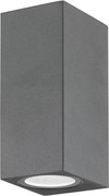 NV 710042 Venkovní nástěnné svítidlo NERO tmavě šedý hliník skleněný difuzor GU10 2x7W 220-240V IP54 bez žárovky světlo nahoru a dolů - NOVA LUCE