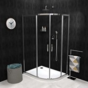 Gelco Sigma - Sprchový kout Simply čtyřdílný 100x80 cm, Coated Glass, lesklý hliník/čiré sklo GS1080
