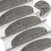 Schodové rohože 10 ks 65 x 21 x 4 cm šedé, půlkulaté, velké 149799