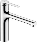 Hansgrohe Zesis M33 dřezová baterie s vytahovací sprškou, 2 proudy chrom 74823000