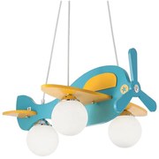 Ideal Lux - Dětský lustr na lanku AVION 3xE27/28W/230V modrá