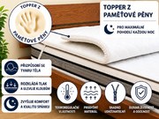 ComfortMatrace Vrchní matrace z paměťové pěny Memory Topper 7cm Rozměr: 160x200 cm