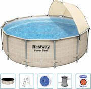 Bestway Power Steel Bazénový set s přístřeškem 396 x 107 cm
