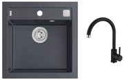 Alveus - Set dřezu Formic 20 a baterie Kati, s ovládáním odpadu, carbon SETA25897