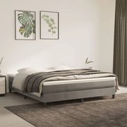 Rám postele s boxspringem světle šedý 160 x 200 cm samet 3120778