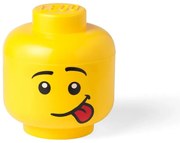 Žlutý úložný box ve tvaru hlavy LEGO® Silly, ⌀ 16,3 cm