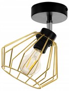 Light for home - Moderní stropní svítidlo s drátěným stínidlem ve stylu loft SANTOS 2211/1, E27, Zlatá