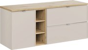Comad Koupelnová skříňka pod deskové umyvadlo set Bella Cashmere 140 kašmír/dub artisan