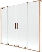 Mexen Velar L Duo, 2-křídlová posuvná vanová zástěna 170 x 150 cm, 8mm čiré sklo, měděná matná, 896-170-003-02-65
