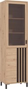 XXXLutz VITRÍNA, černá, dub artisan, 54,6/192,6/40 cm Hom`in - Kredence a vitríny - 000834014403