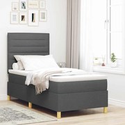Postel s boxspringem s matrací Tmavě šedá 80 x 200 cm textil 3339498