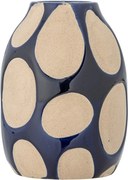 Tmavě modrá/krémová váza z kameniny (výška 20 cm) Bashir – Bloomingville