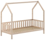 Domečková dětská postel z borovicového dřeva s roštem v přírodní barvě 90x200 cm Cabane – Vipack