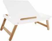 Příruční stolek na notebook / držák na tablet, bílá / přírodní bambus, MELTEN