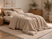 Oboustranné mušelínové povlečení AVESSO béžové Rozměr povlečení: 2 ks 70 x 90 cm | 200 x 200 cm