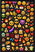 Protiskluzový herní koberec Emoji 3D