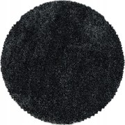 Ayyildiz, Kusový koberec Fluffy Shaggy 3500 anthrazit kruh, 80x80 (průměr) kruh, šedá, ložnice