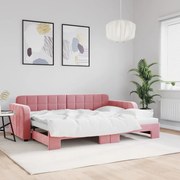 Válenda s přistýlkou růžová 80 x 200 cm samet 3196925