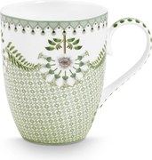 Pip Studio Lily & Lotus hrnek 350ml, zelený (Porcelánový hrnek)